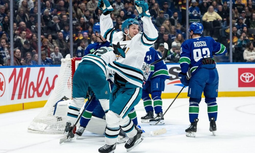 Sharks Defeat Canucks 6-3 as Celebrini Shines with Two Points